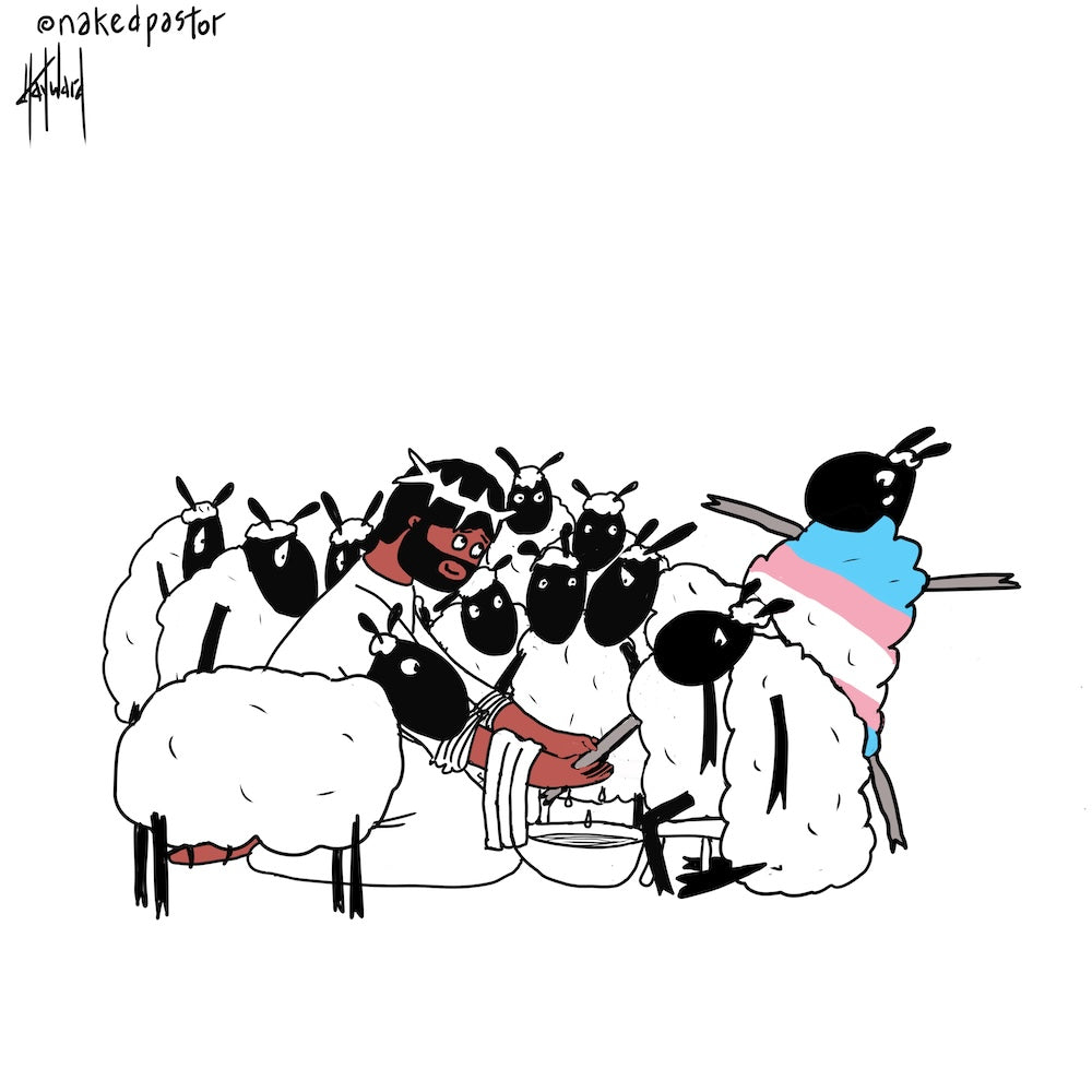 Buy Trans Foot Washing Digital Cartoon by NakedPastor - David Hayward