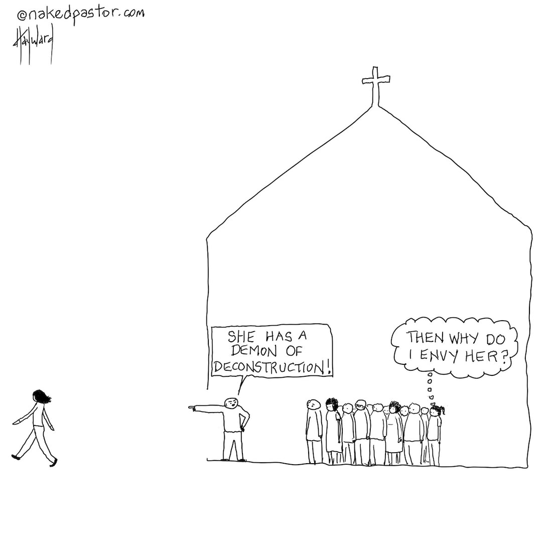 The Demon of Deconstruction Digital Cartoon